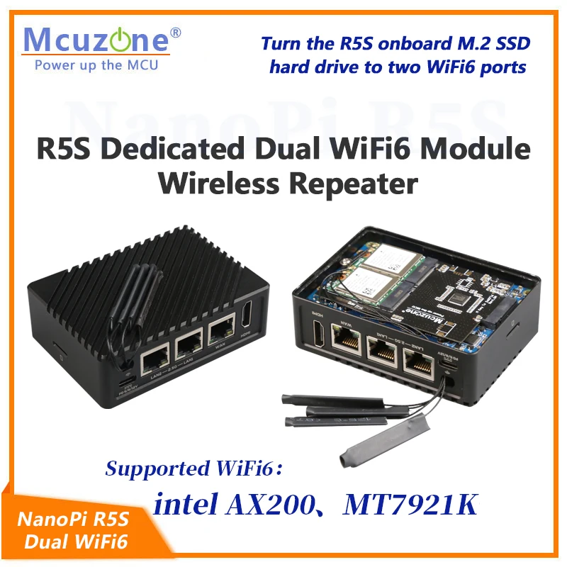 WiFi6 Ретранслятор MCUZONE для NanoPi R5S, R6C | AliExpress