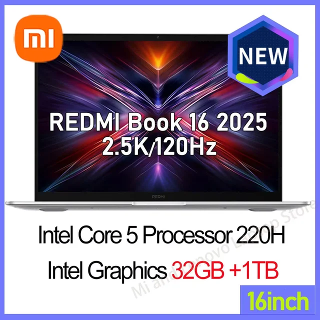 Ноутбук Xiaomi Redmi Book 16 2025, 16", 16/512ГБ, 32ГБ/1ТБ, Core 5 220H ...