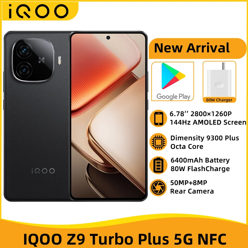 Официальная встроенная память IQOO Z9 Turbo Plus 5G NFC плотностью 9300 Плюс 6,78 " AMOLED ...