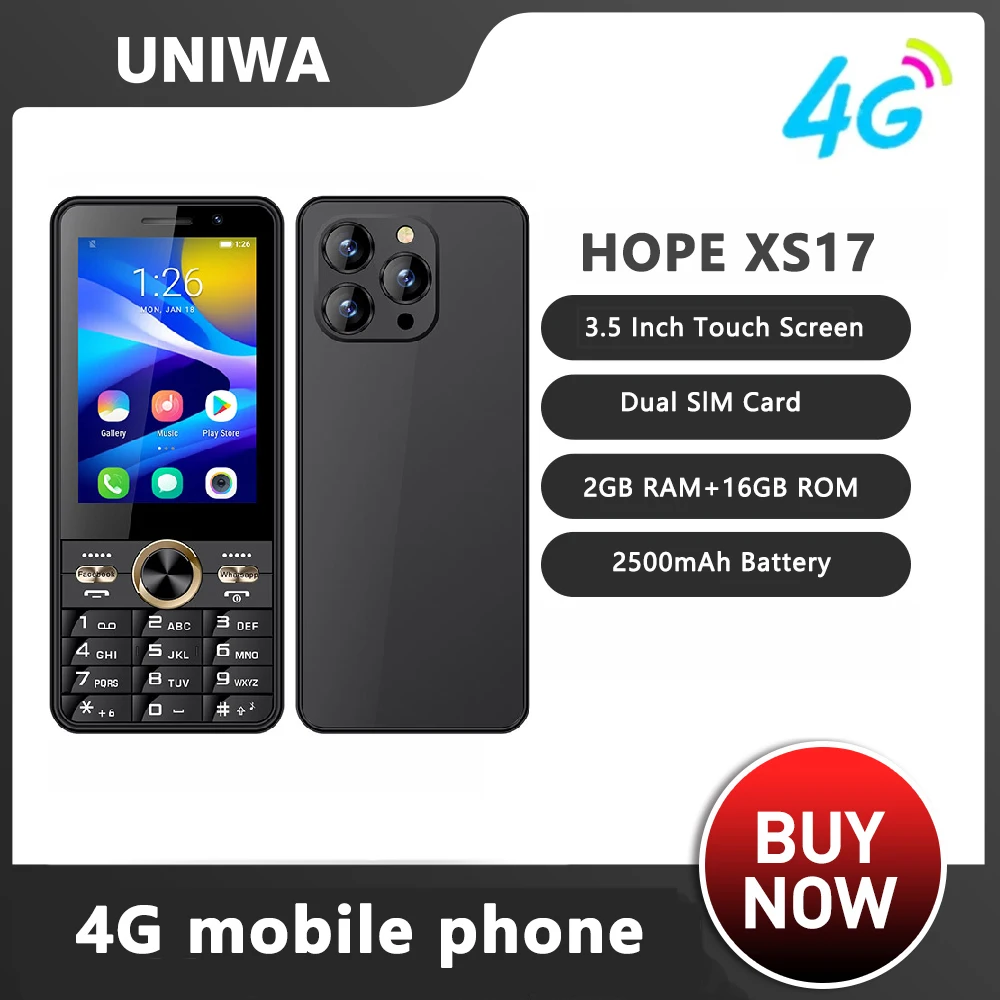 UNIWA HOPE XS17 3,5-дюймовый 4G-клавиатура, телефоны, сенсорный экран, смартфон, Android 8,1 ...