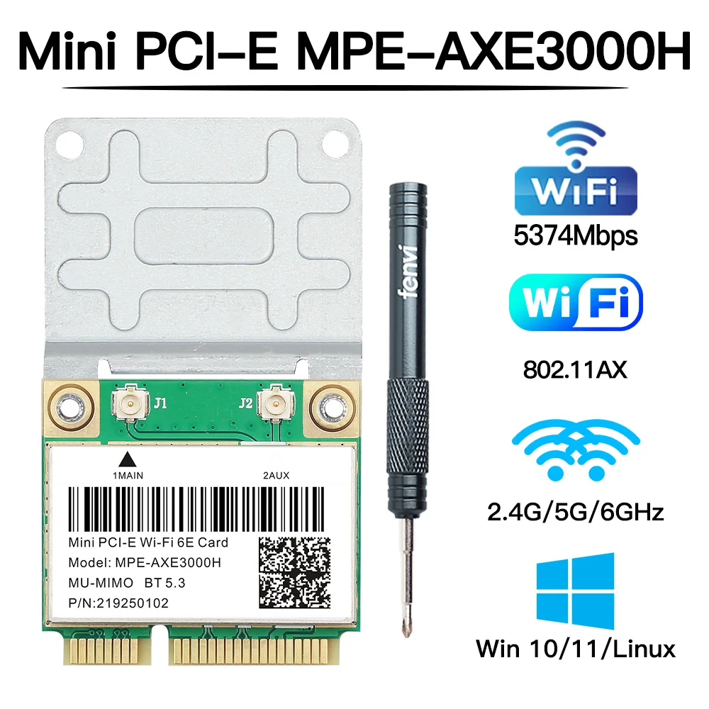Wi-Fi 6E AX210 Mini PCIE Wi-Fi карта 5374 Мбит/с трехдиапазонный 2,4G ...