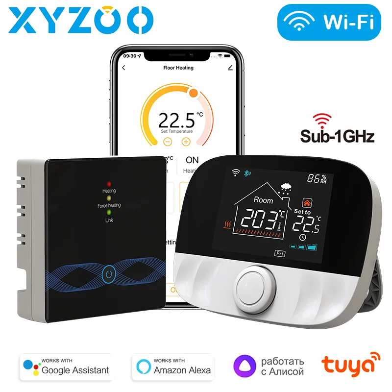 Беспроводной термостат RF433 WiFi Tuya | AliExpress