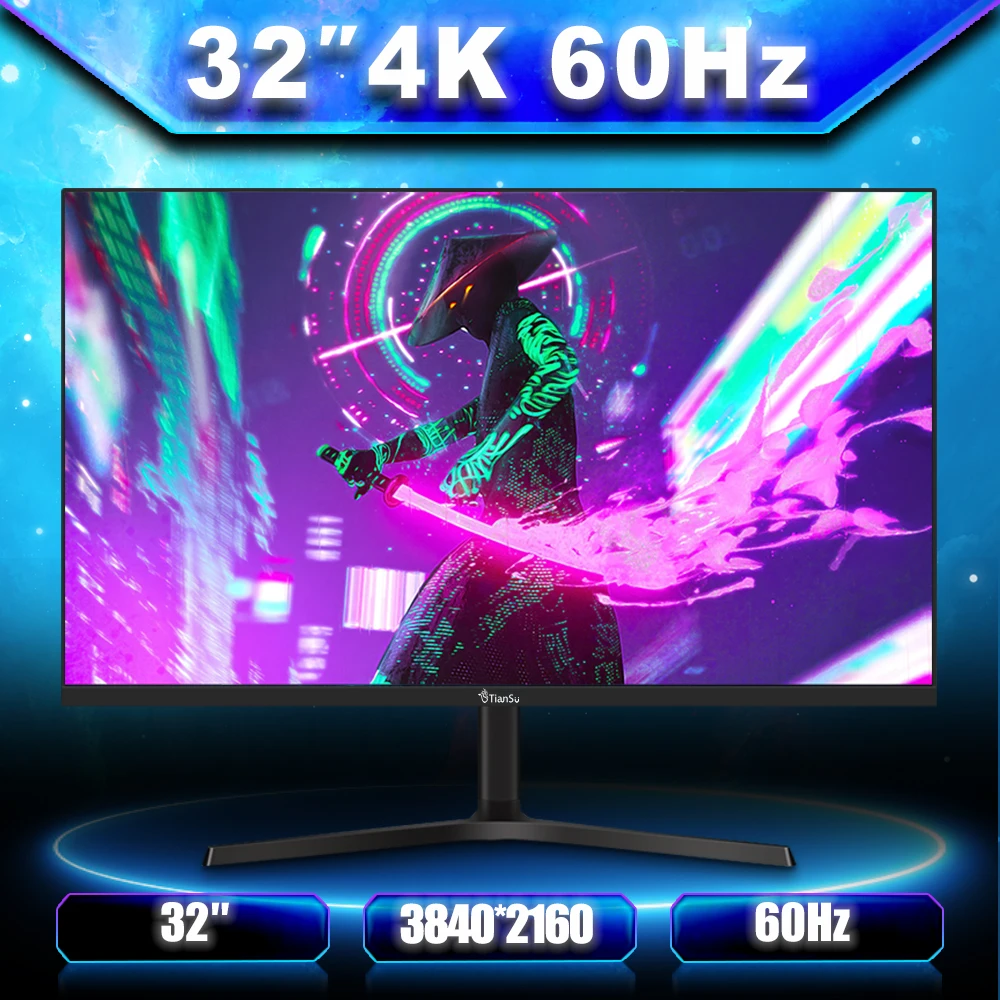 Tiansu 32 дюймовый монитор 4 K 60hz HDMI компьютерный монитор 144hz Pc ...