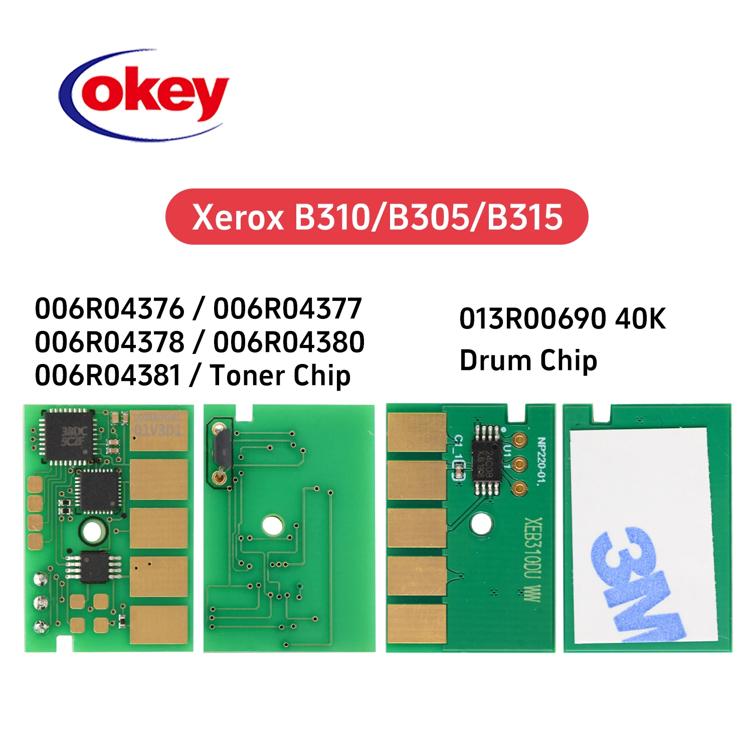1X B310 B305 B315 чип картриджа с тонером 006R04380 006R04381 чип для ...