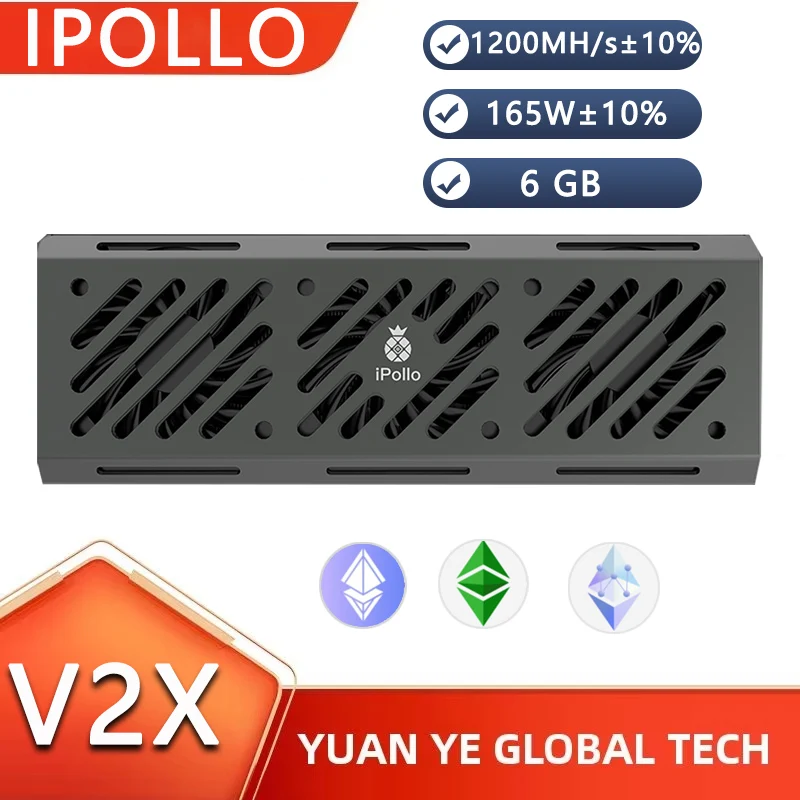 Новый IPollo V2X 1,2 ГГц/с 165 Вт ETC EtHash алгоритм ETC ASIC Miner V2X 1,2G 165 Вт горная ...