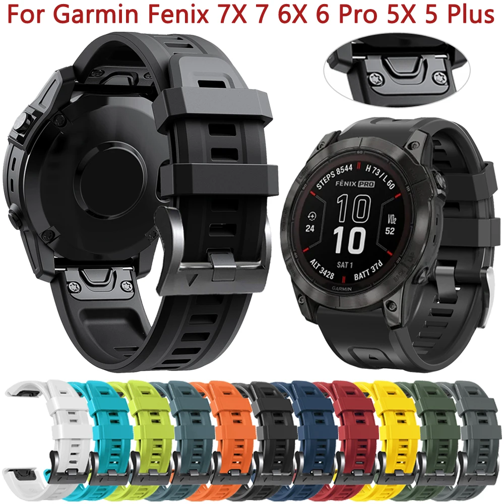 Силиконовые ремешки для Garmin Fenix 7X 7 6X 6 Pro 5X 5 Plus 945 ...