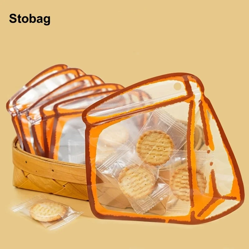 StoBag 50 шт. прозрачные мультяшные пакеты для упаковки хлеба и конфет на молнии милые маленькие ...