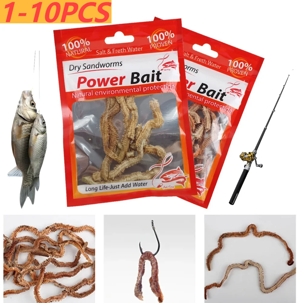 Сухие песчаные черви для рыбалки, 1-10 шт | AliExpress