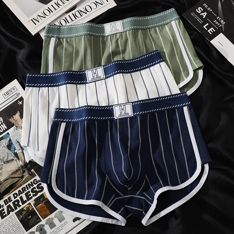 EXILIENS полосатые хлопковые боксеры мужские нижнее белье популярные ...
