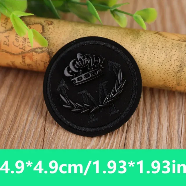 3D металлические круглые черные нашивки из искусственной кожи для ...