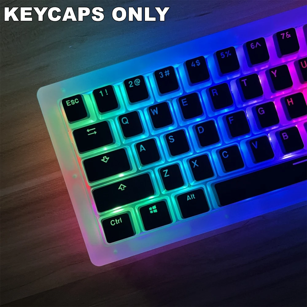 129 Keys Pudding Translucent PBT Cherry Keycaps Double-shot Legends ...