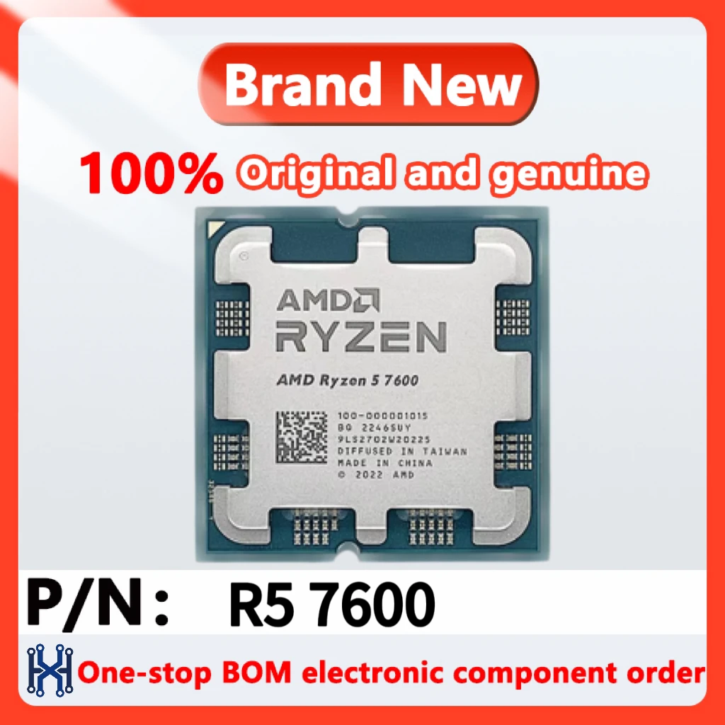 AMD Ryzen 5 7600 R5 7600 3,8 ГГц 6-ядерный 12-поточный 5NM L3 = 32M 100 ...