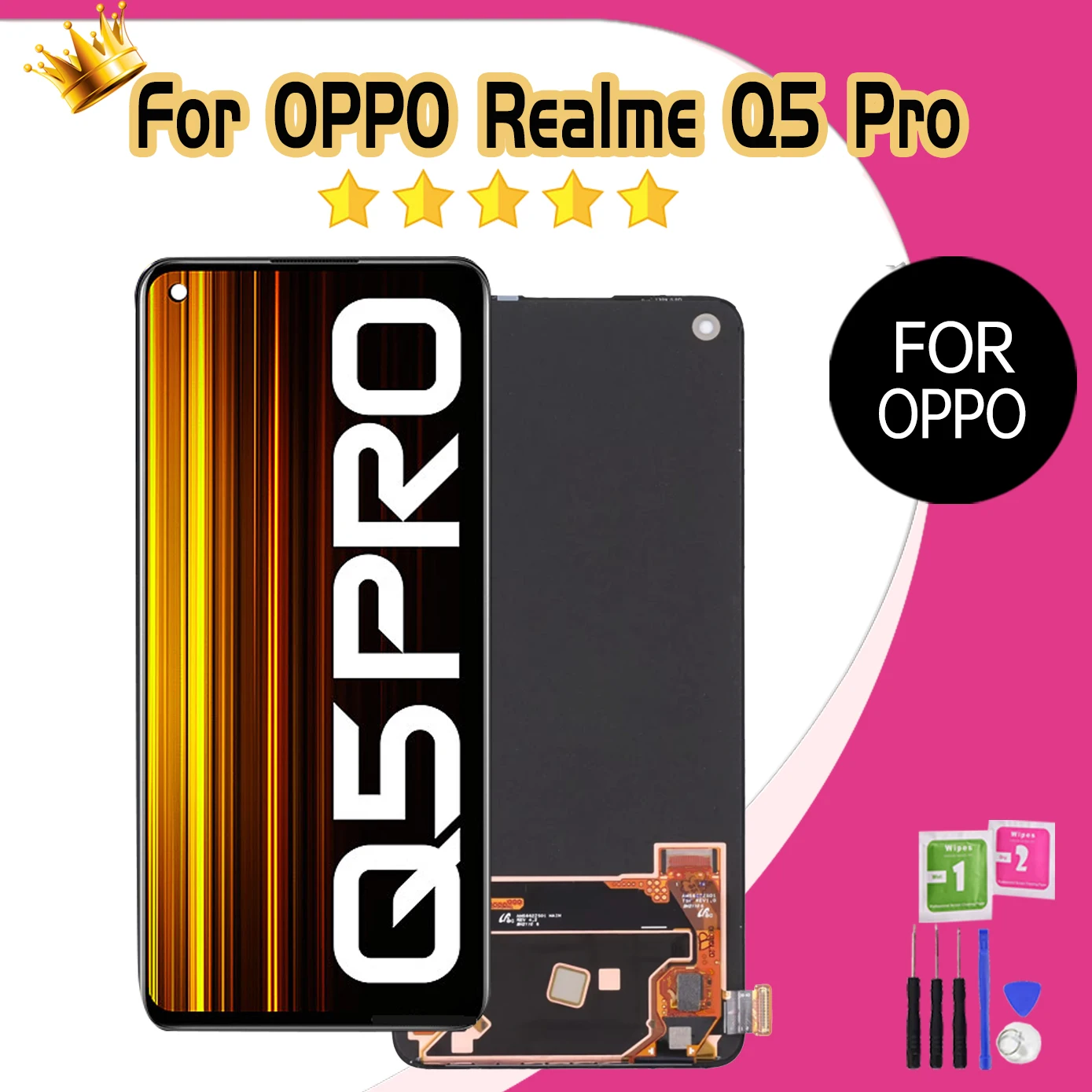 6,62 "AMOLED ЖК-дисплей для OPPO Realme Q5 Pro RMX3372 ЖК-дисплей Q5Pro, дигитайзер сенсорного ...