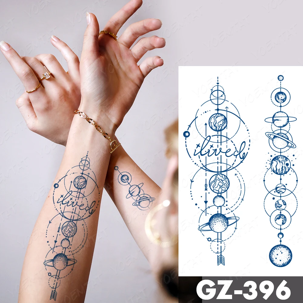 Semi-Permanent Waterproof Temporary Tattoo Stickers Devil Eye Feather ...