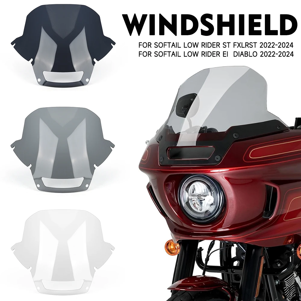 Переднее лобовое стекло мотоцикла для Harley Softail Low Rider El ...