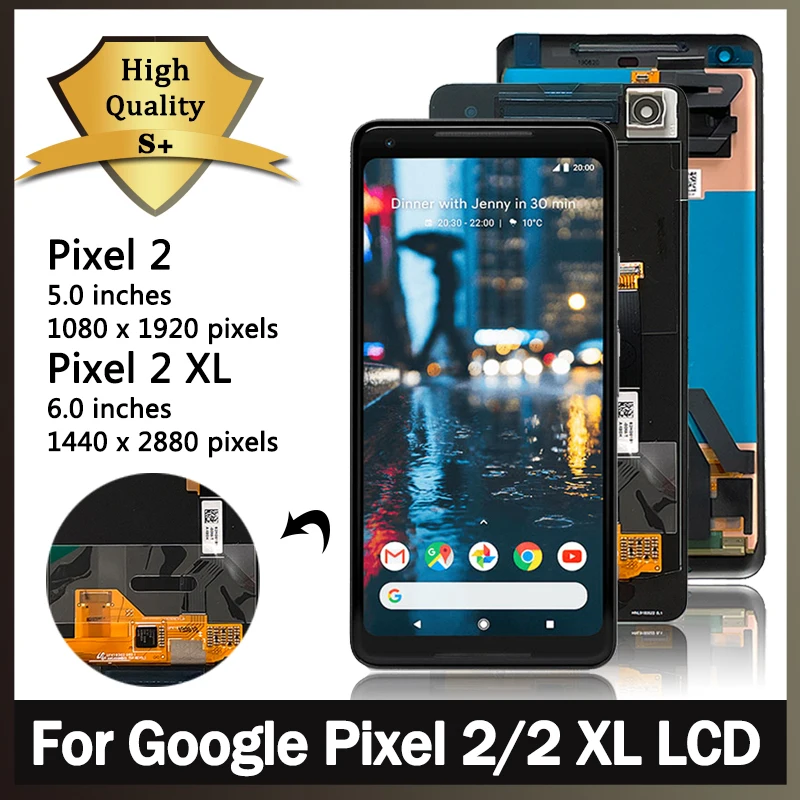 5,0 "Новый AMOLED для Google Pixel 2 XL 2XL ЖК-дисплей с цифровым преобразователем сенсорного ...