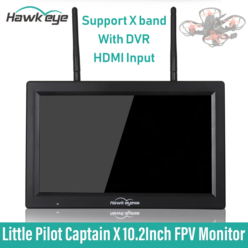 Монитор Hawkeye Little Pilot Captain X FPV с видеорегистратором 5,8G 96CH 10,2-дюймовый двойной ...