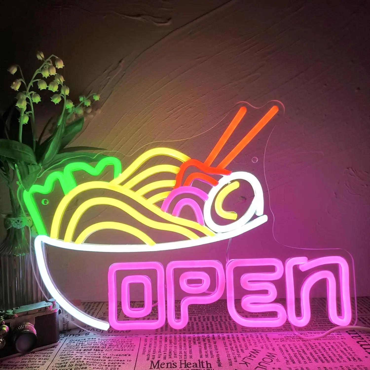 Ramen Open Neon Sign For Wall Decor Japanese Noodles Business Signs ...