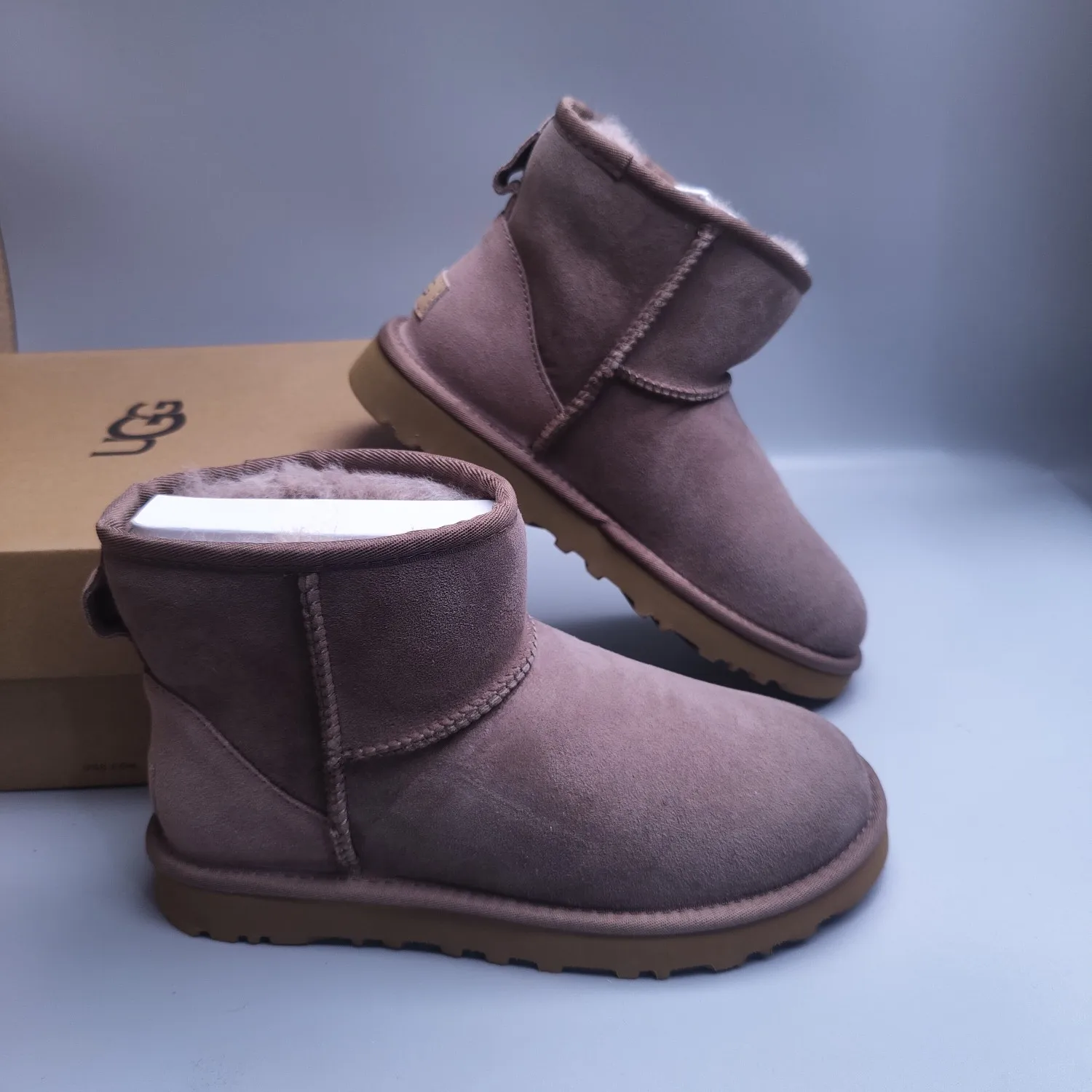 Женские зимние ботинки UGG, теплые толстые ботильоны, уличная нескользящая хлопковая обувь ...