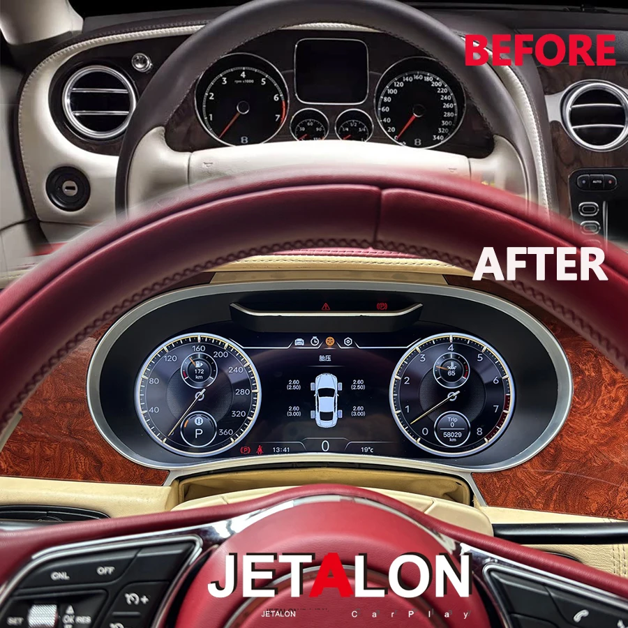 12,3-дюймовый ЖК-прибор Android для Bentley Flying Spur/Continental GT ...