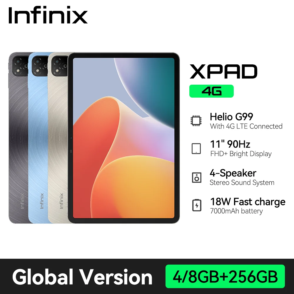 Глобальная версия infinix XPAD 4G Android-планшет 11 дюймов FHD + яркий дисплей 90 Гц процессор ...