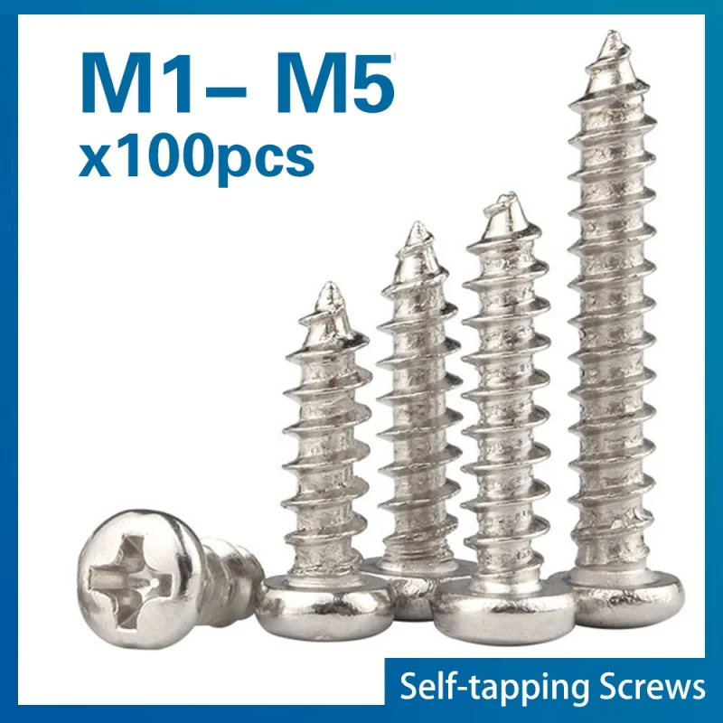 Nickel-Plated Carbon Steel Self-Tapping Screws M1-M5 XMSJ | AliExpress