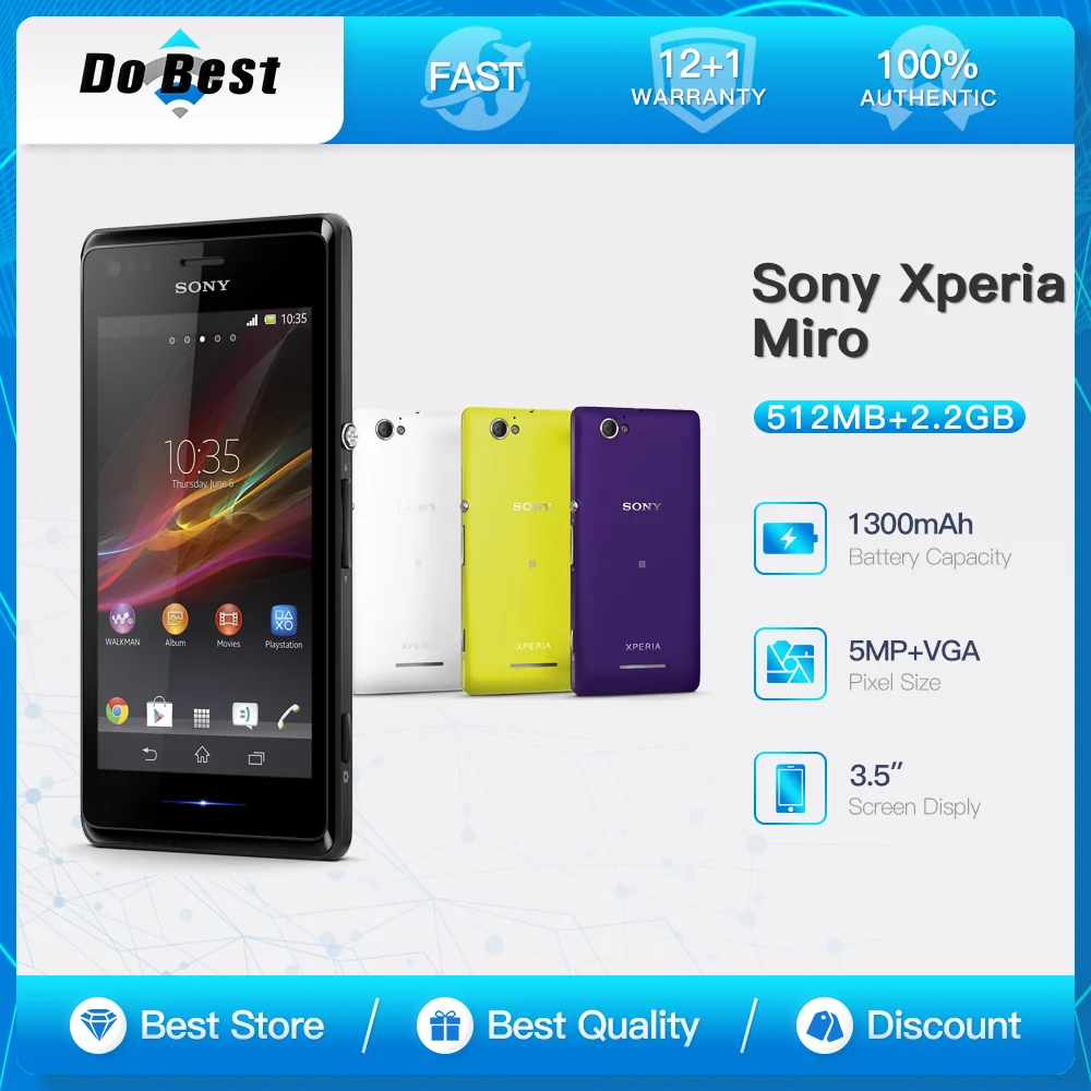 Sony Xperia Miro White Gold