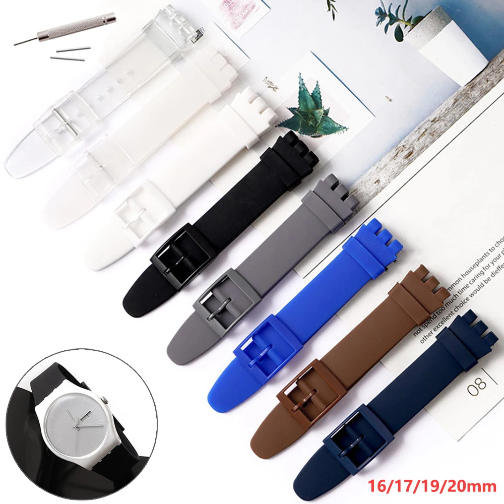 Силиконовый ремешок для часов Swatch, цвет в ассортименте | AliExpress