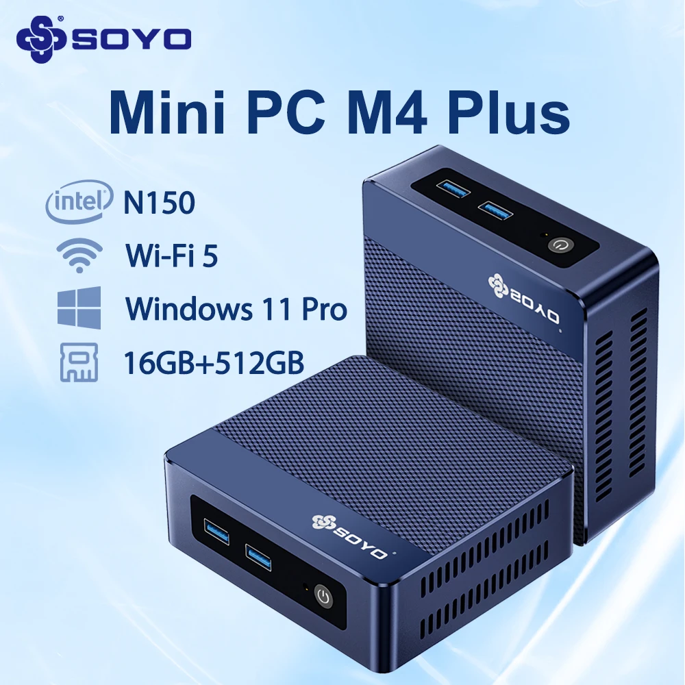 SOYO M4 Plus Мини ПК Intel Twin Lake N150 Windows 11 Pro 8/16 ГБ DDR4 256/512 ГБ M.2 SSD WiFi5 ...