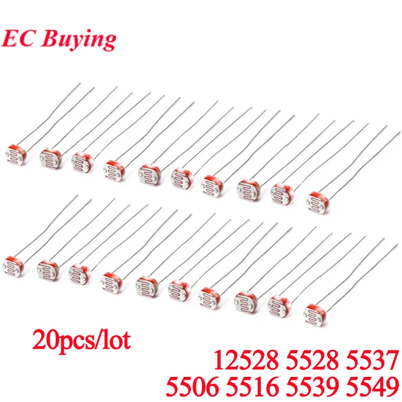 20 шт. LDR фоточувствительный резистор фотоэлектрический фоторезистор ...