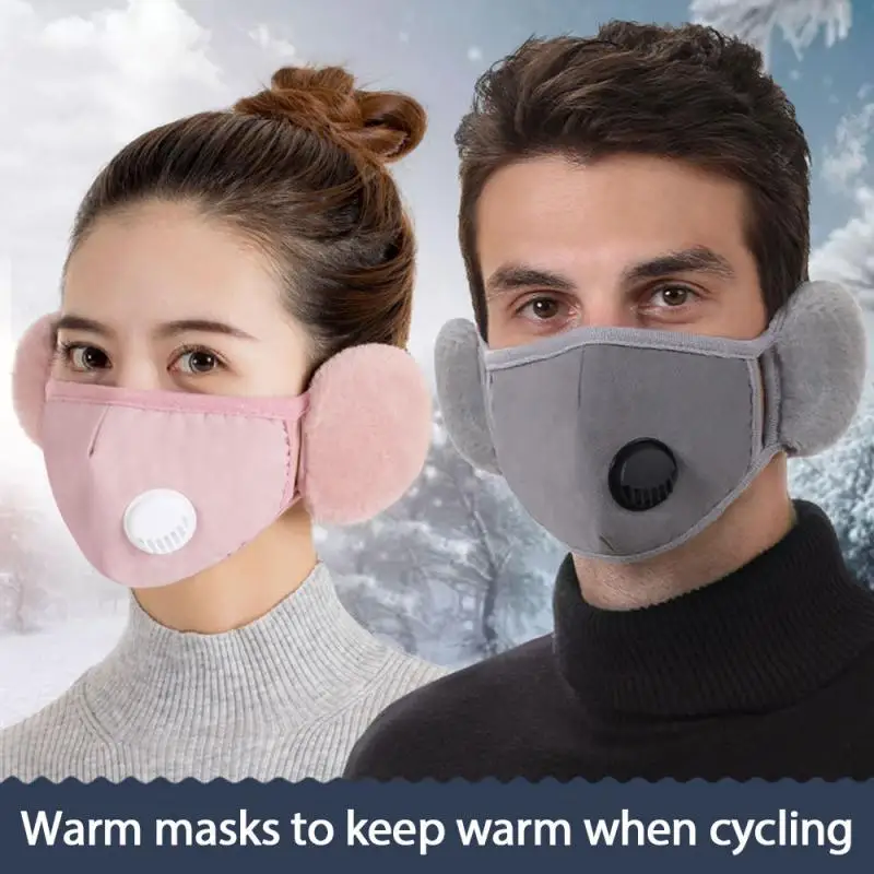 Winter Warm Face Mask with Earmuffs Windproof Motorcycle Cycling Ski ...