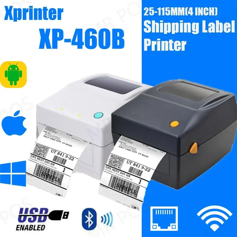 Xprinter 460B Принтер штрих-кода этикеток Термальный принтер чеков Принтер штрих-кода 20-100 мм ...