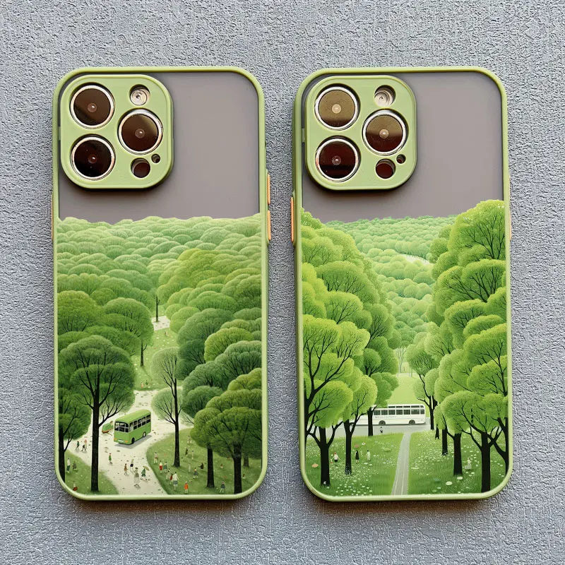 Mountain Forest Scenery Highway Bus Phone Case For iPhone 16 13 12 Mini ...