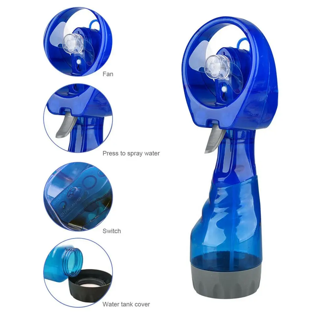 Портативный ручной вентилятор с питанием от батареи, воздушный водяной ...