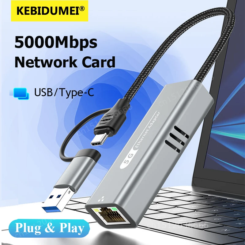 Ethernet-адаптер kebidumei USB 3.2 на 5 Гбит/с | AliExpress