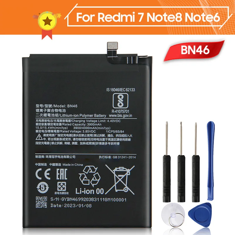 Производство 2024 аккумулятора телефона BN46 для Xiaomi Redmi 7 Note 8 8T Note 8 Note 8T Note 6 ...