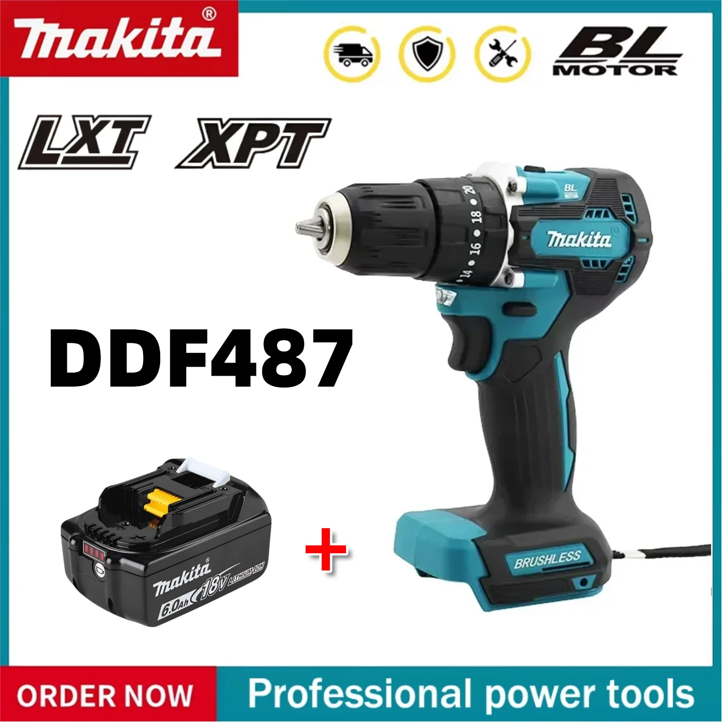 Makita DDF487 Аккумуляторная дрель 18 В | AliExpress