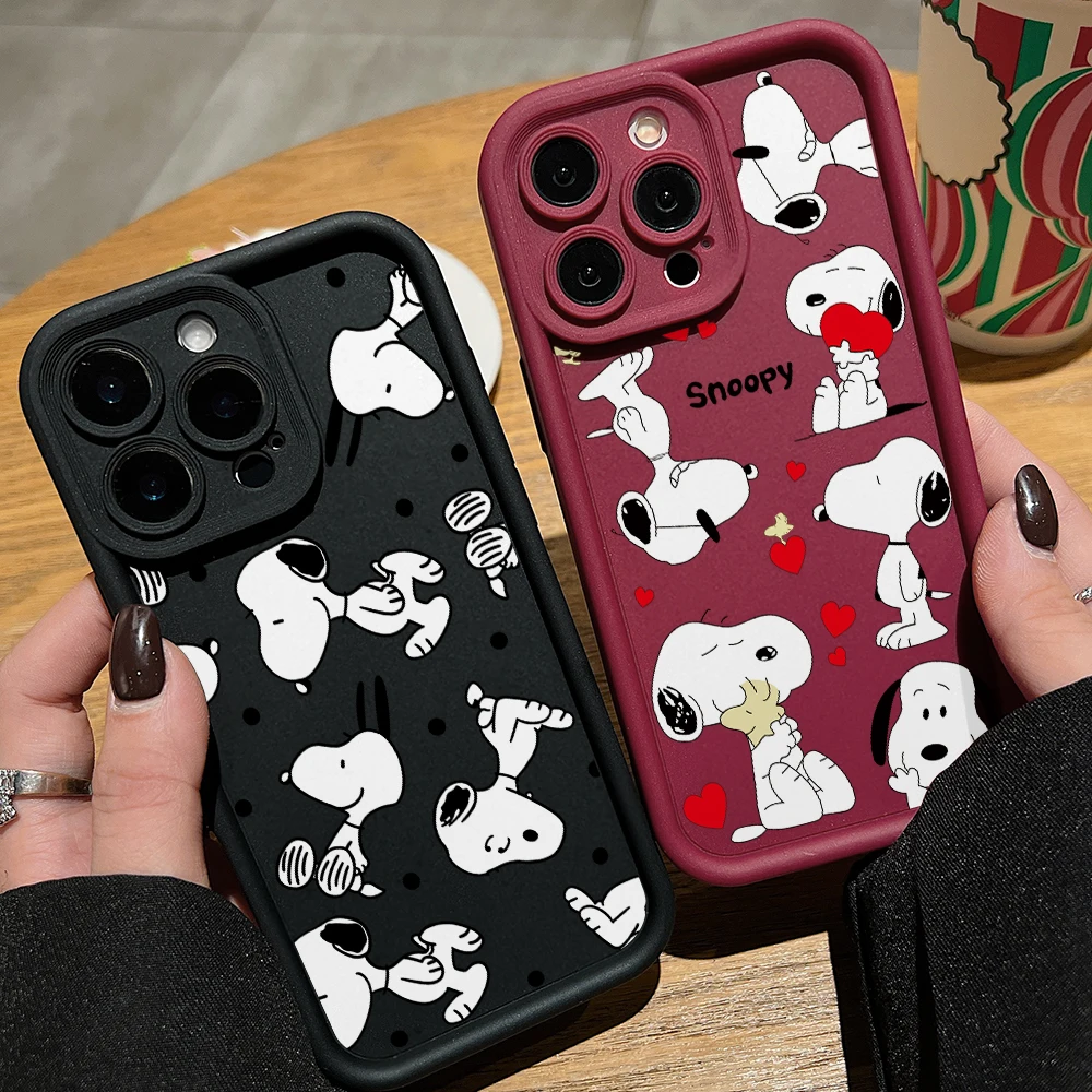 Cute S-Snoopys Lines Phone Case for IPhone 16 15 14 13 12 11 Pro Max ...