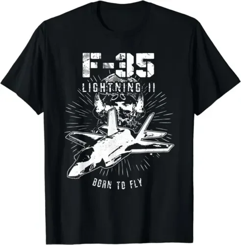 NEW LIMITED F 35 Tactical Fighter Pilot Aviation Born To Fly T Shirt S ...