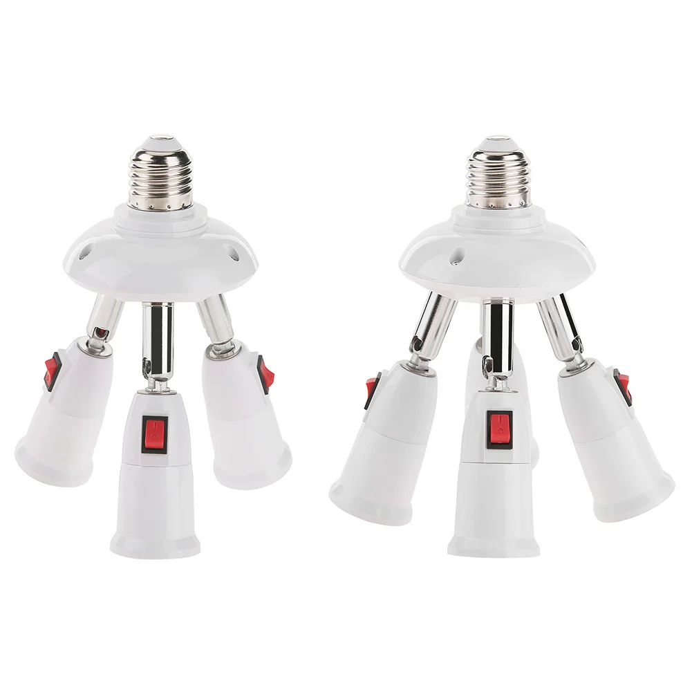 1pc Rotatable E27 Socket Splitter 3/4 Heads 85-285V Adjustable Lamp ...