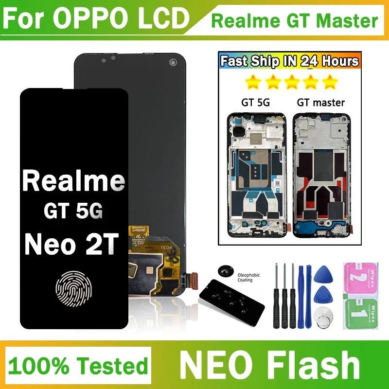 6,43 "Новый для Oppo Realme GT 5G ЖК-дисплей GT Master, сенсорная панель, дигитайзер для Realme ...