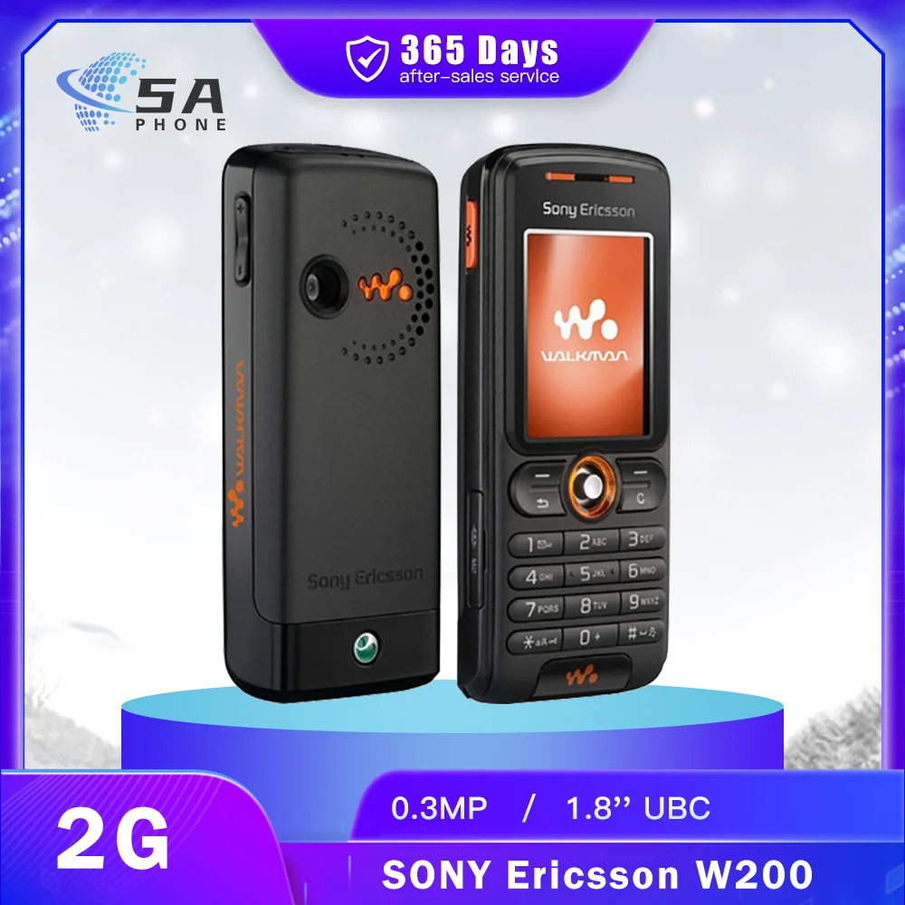 Оригинальный мобильный телефон Sony Ericsson W200 W200i 2G 1,8 дюйма ...