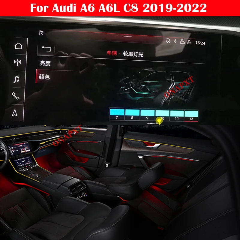 Управление декоративным окружающим освещением, 30 цветов для Audi A6 A6L C8 MLB EVO 2019-2022 ...
