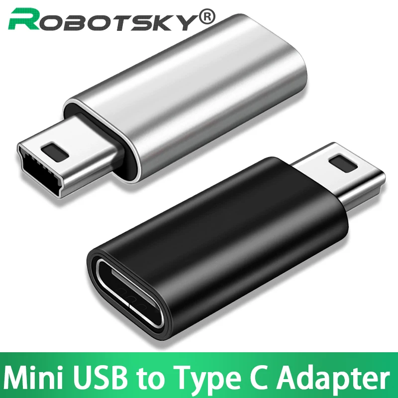 Мини USB-адаптер типа C 5-контактный штекер мини USB на гнездо USB Type ...