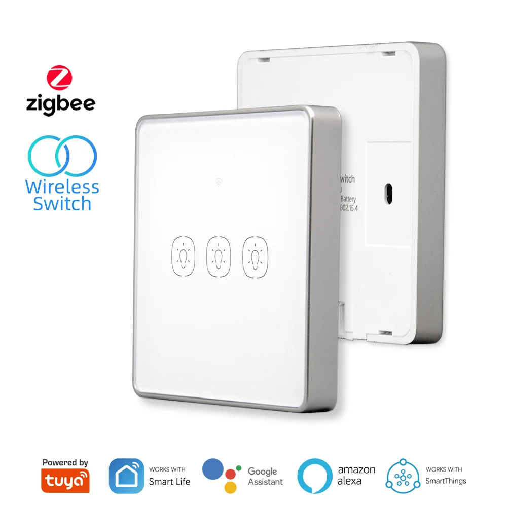 Беспроводной переключатель Tuya Zigbee 1-3 клавиш | AliExpress