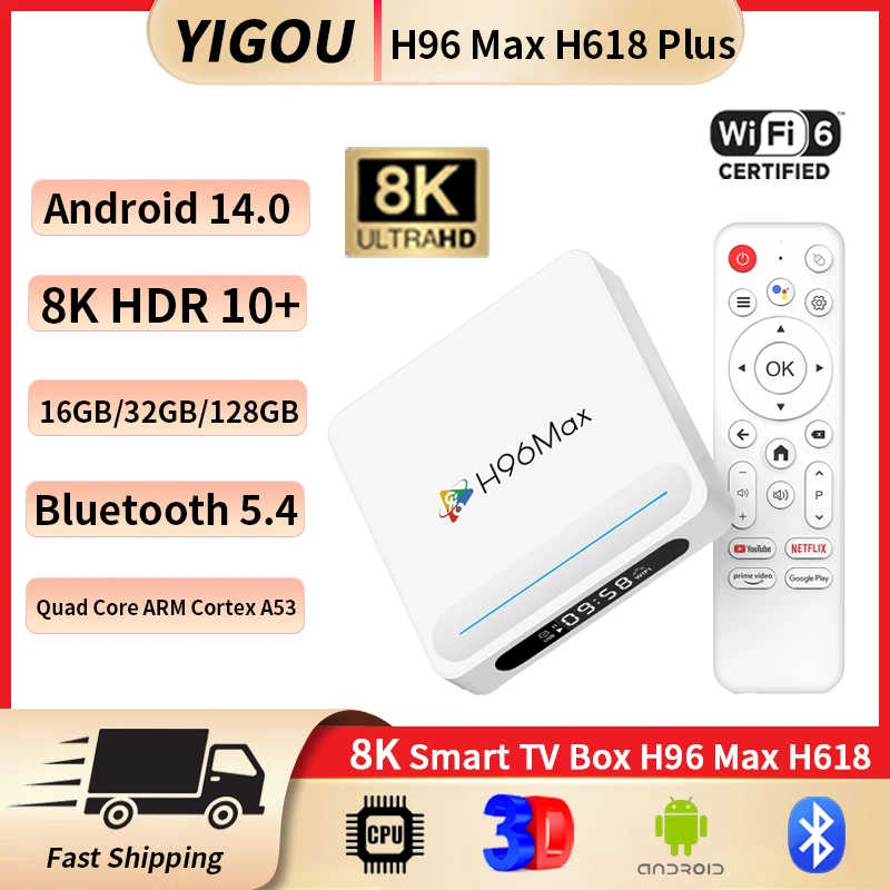 H96 MAX Smart TV Box Android 14.0 4ГБ 128ГБ | AliExpress