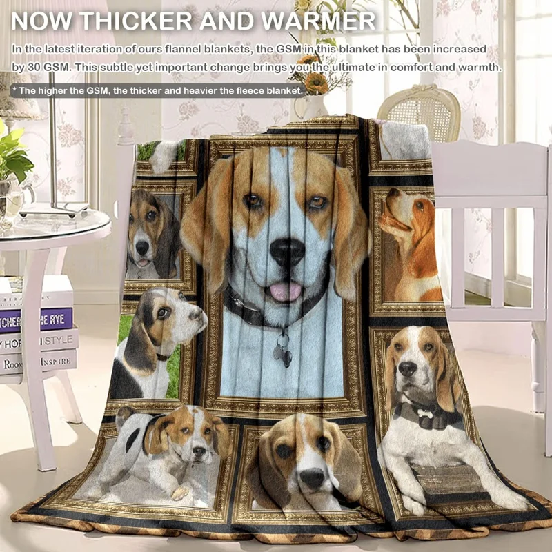 Beagle Dog Print Blanket Kids Boys Girls Soft Fuzzy Throw Blankets Sofa ...