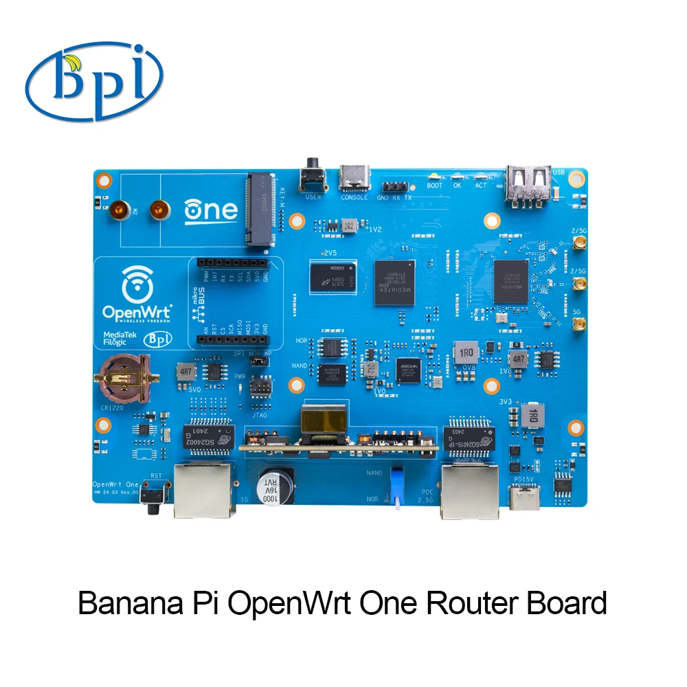 Плата маршрутизатора Banana Pi OpenWrt One PCBA MediaTek MT7981B ...