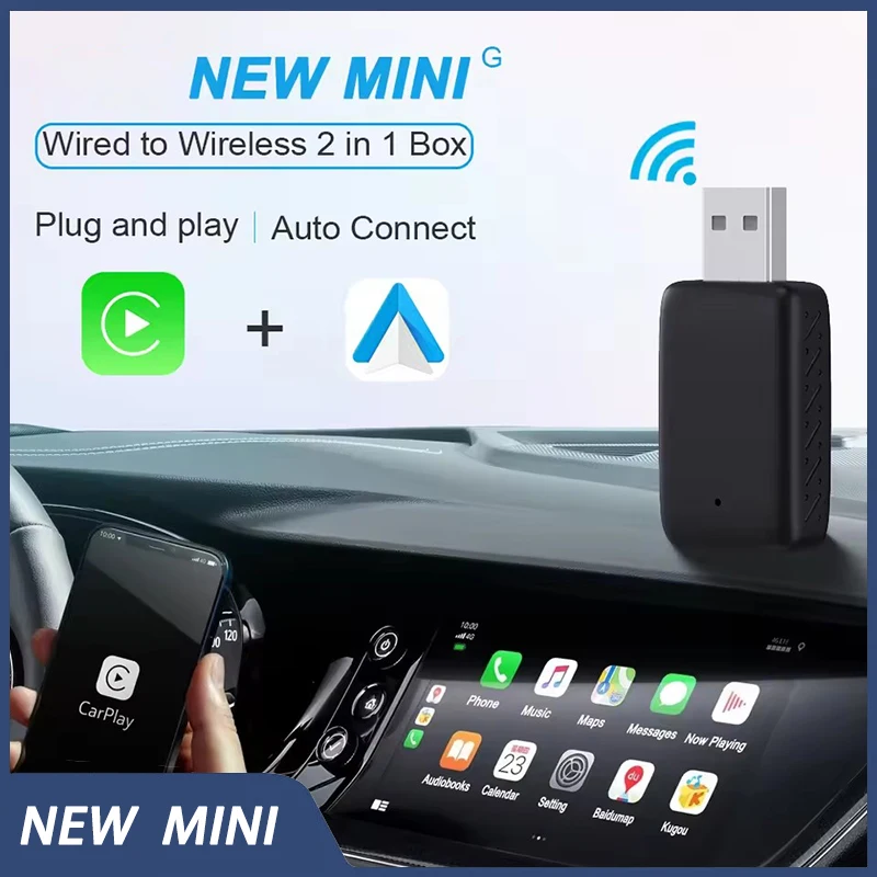 2в1 Wireless Carplay и Android Auto Box 2в1 Проводной к беспроводному ...