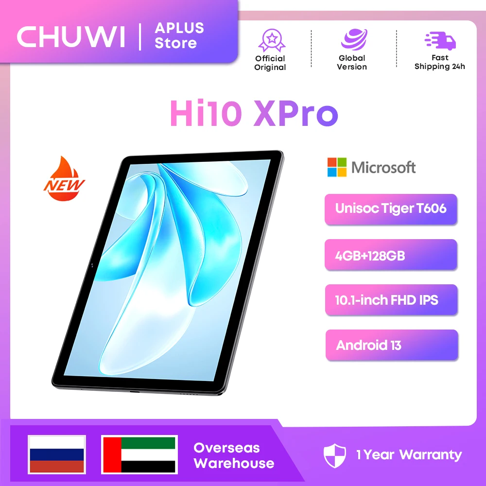 Планшет CHUWI Hi10 XPro на Android 13, восемь ядер, экран 128 дюйма, 4 Гб + 10,1 ГБ | AliExpress